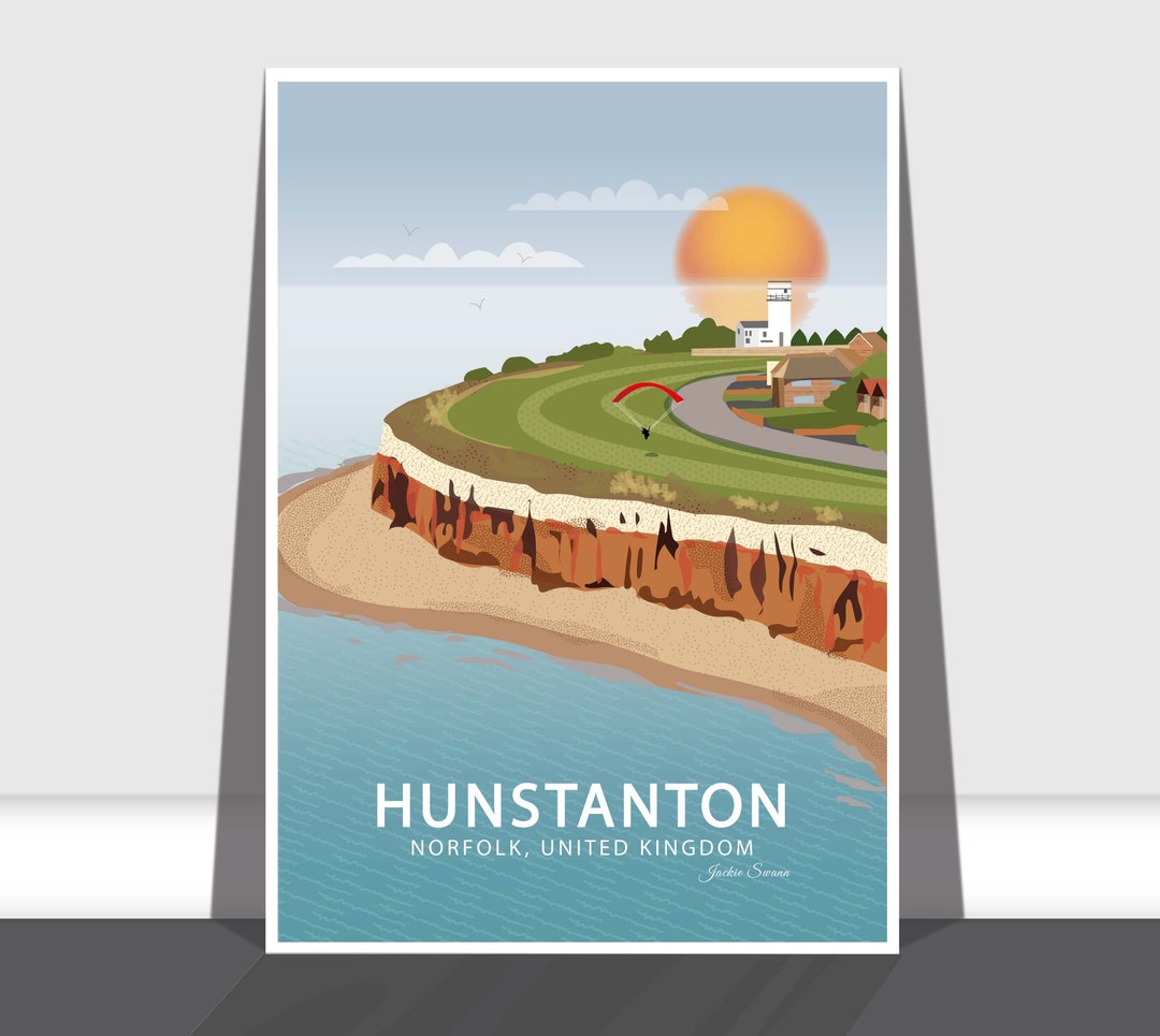 Hunstanton, Norfolk, UK Travel Art Print A3 & A4 - Etsy