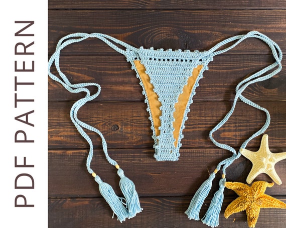 Crochet Thong Bikini Bottom Pattern PDF File on English for - Etsy