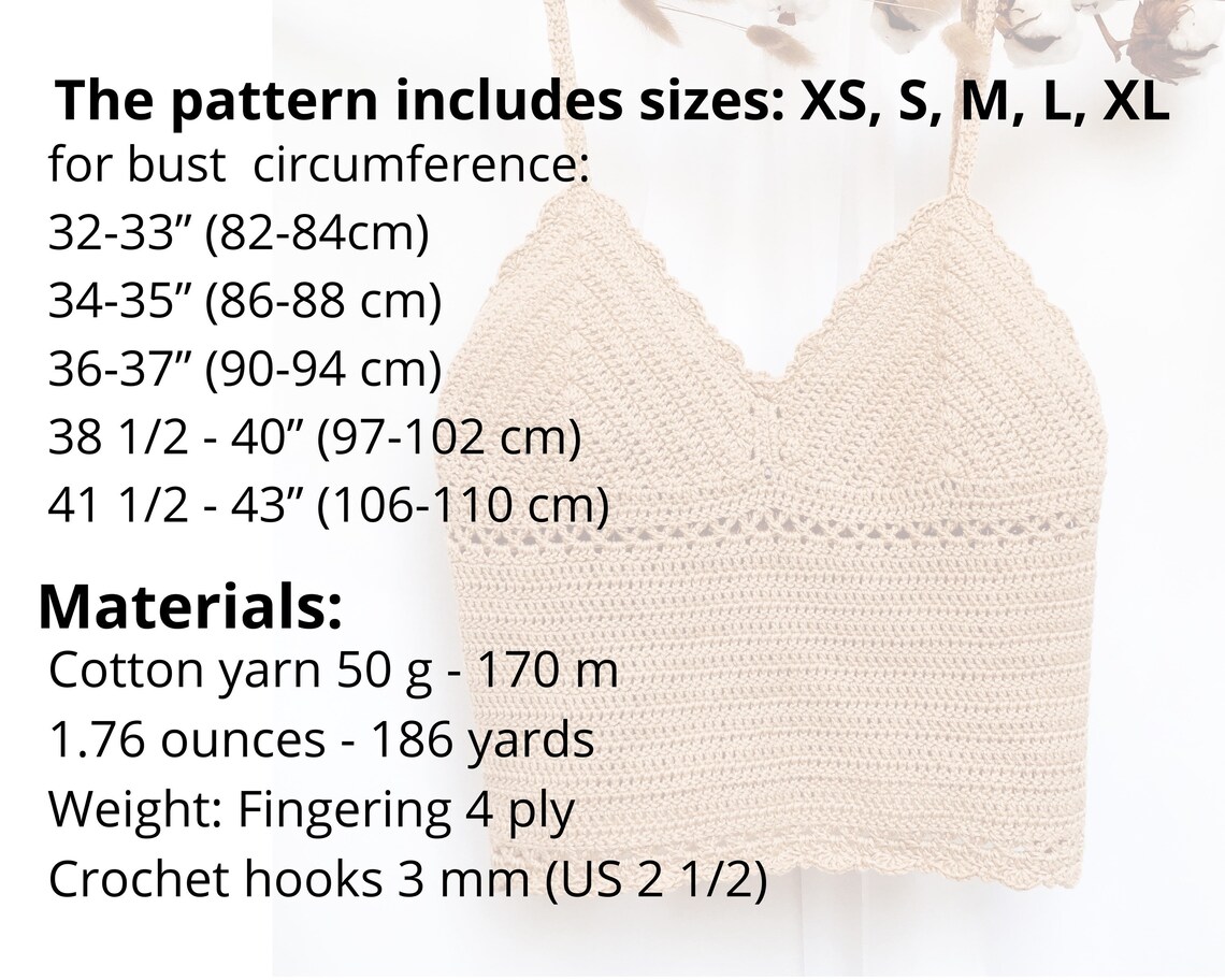 Crochet Top Pattern on English Crochet Tank Top PDF Pattern - Etsy