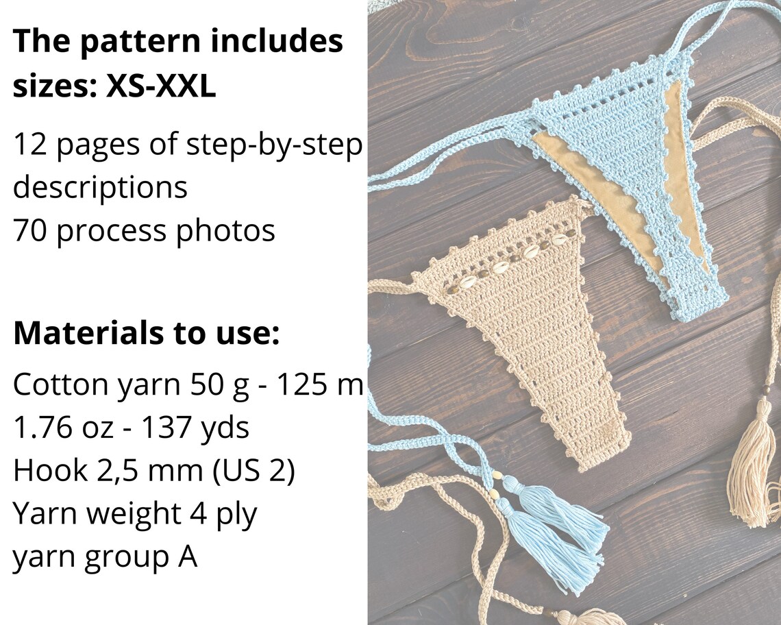 Crochet Thong Bikini Bottom Pattern PDF File on English for Beginners ...