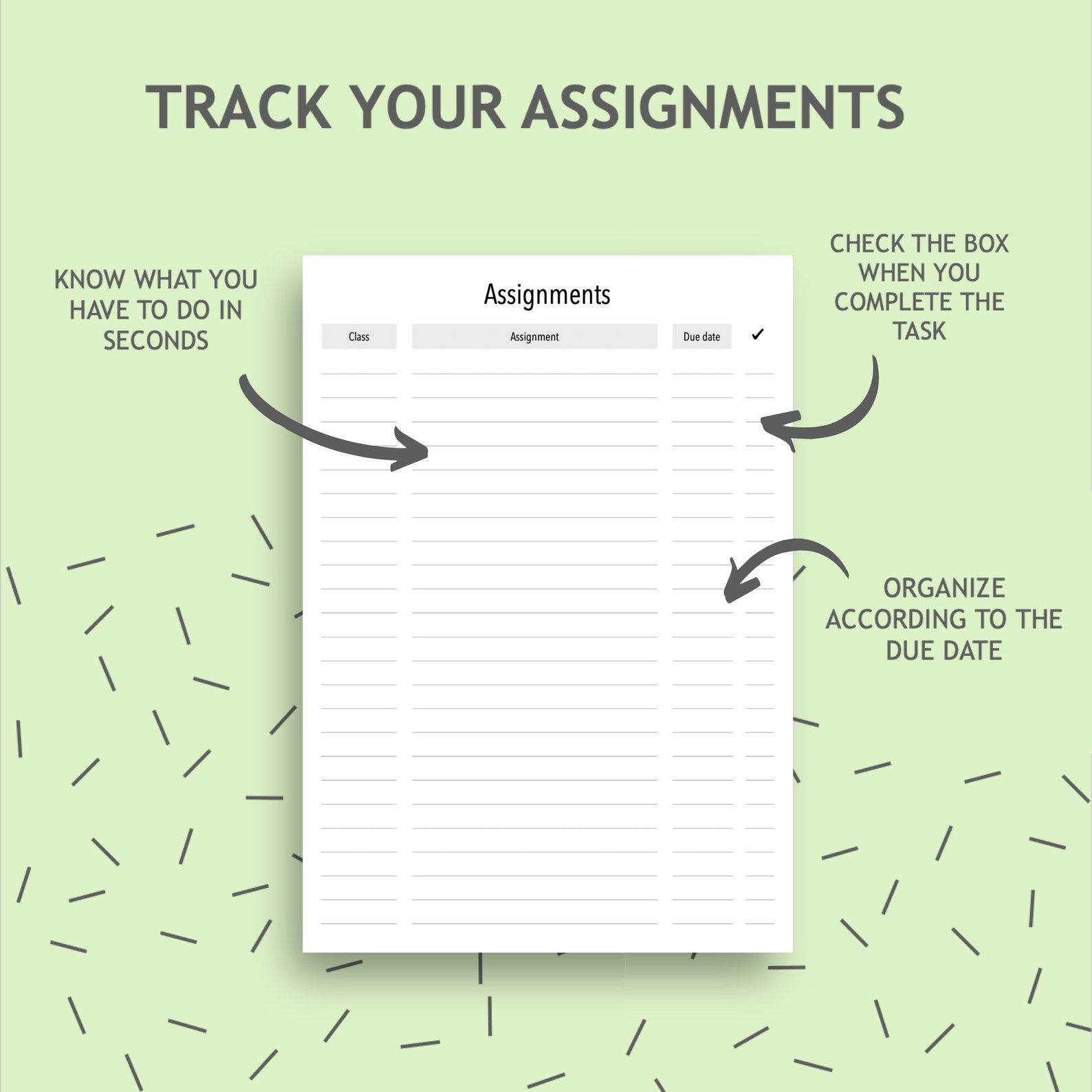 Printable Assignment Tracker Minimalist Student Planner A4 | Etsy