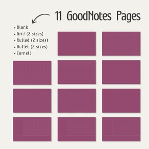 Horizontal Pink Digital Paper Template, Goodnotes Pink Page Landscape ...
