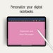 Horizontal Pink Digital Paper Template, Goodnotes Pink Page Landscape ...