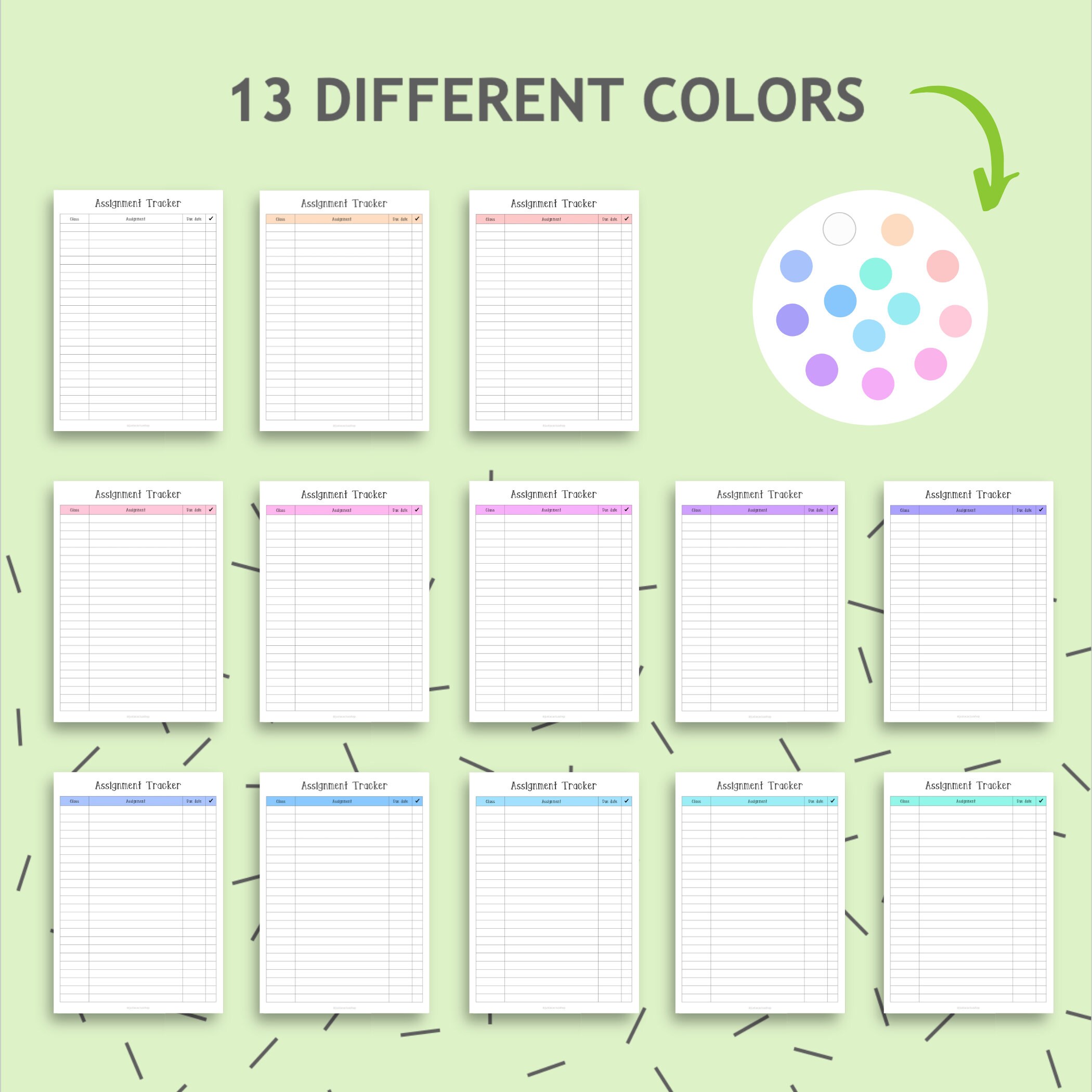 Printable Assignment Tracker for Student Homework Organization ...
