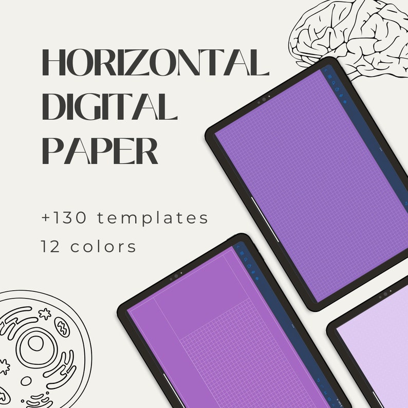 Purple Horizontal Digital Paper Template Purple Goodnotes Digital ...
