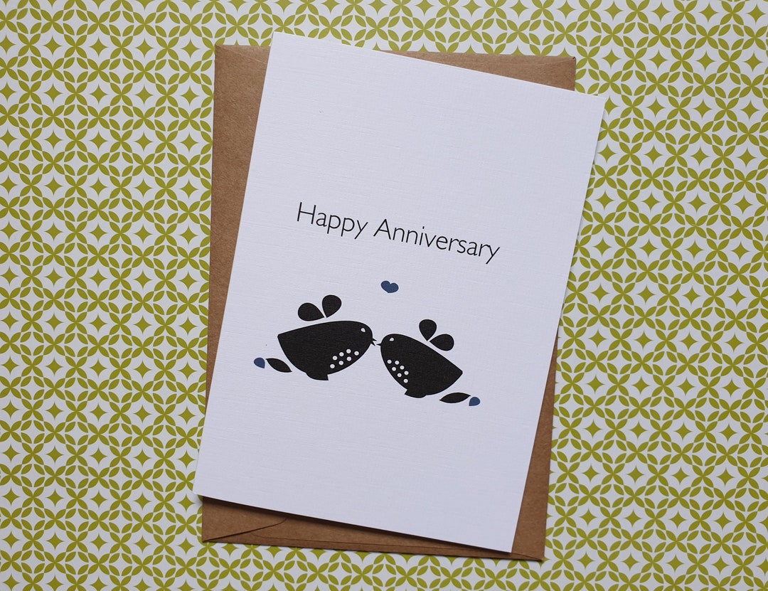 Roan Robin Anniversary Card Illustrated With Love by Ellie - Etsy
