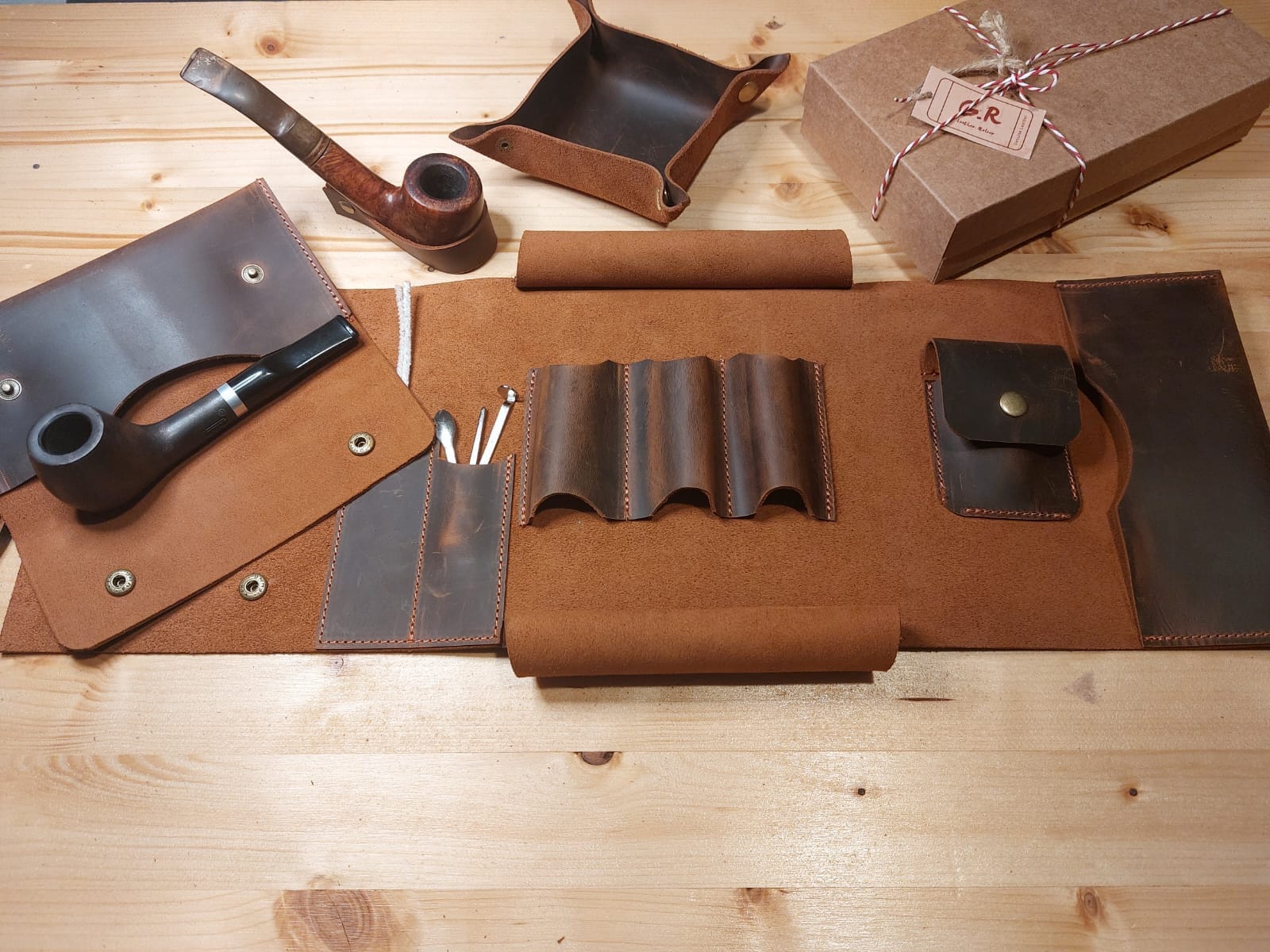 Leather Pipe Roll Full Set Handmade Pipe Roll-up Bag Tobacco - Etsy