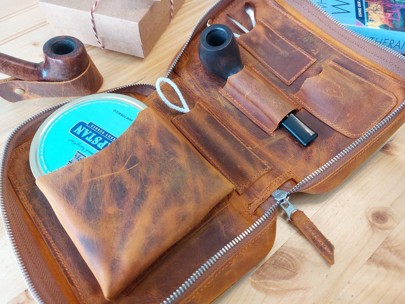 Leather Pipe Case Zippered Pipe Bag Leather Pipe Pouch - Etsy