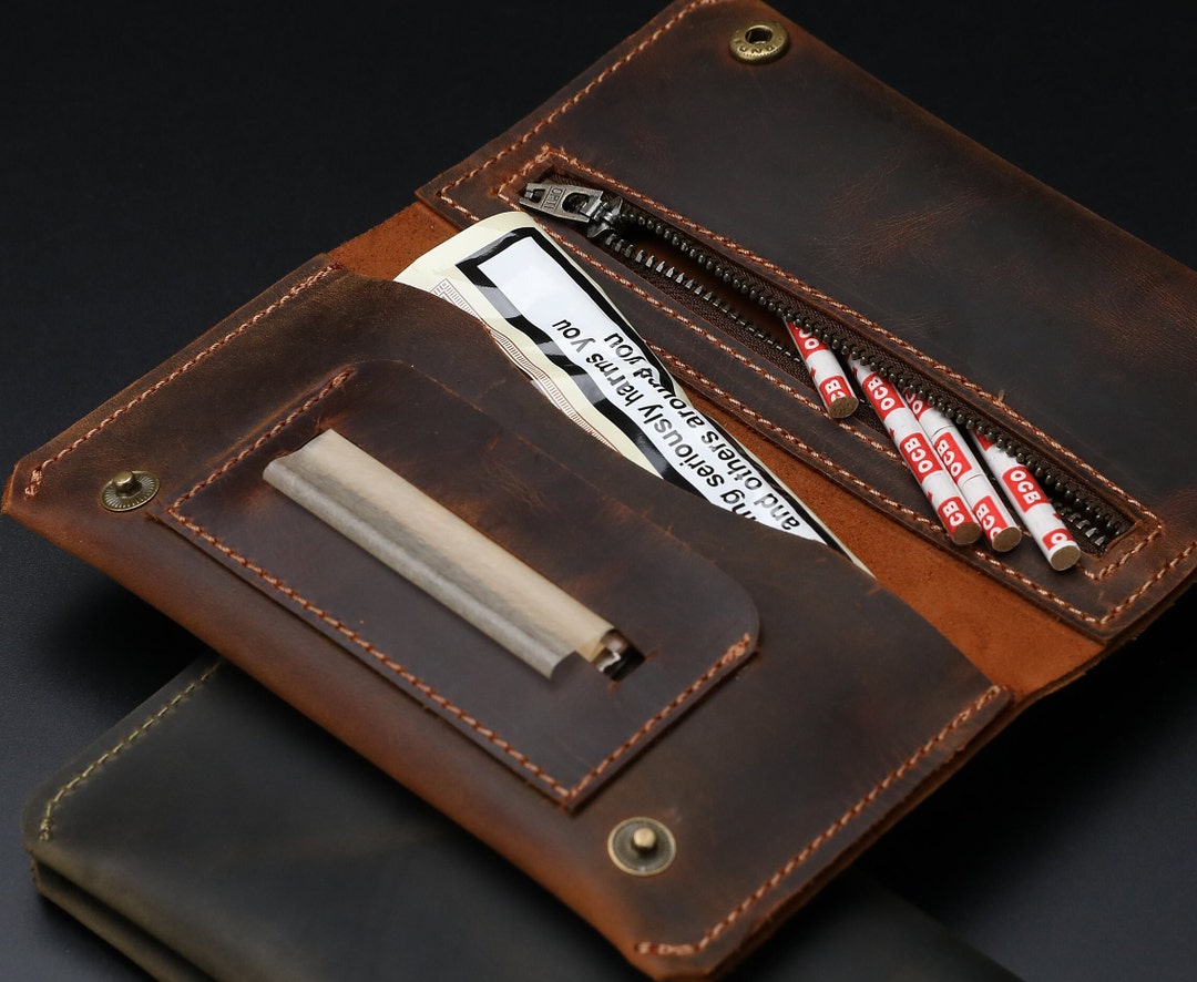 Leather Tobacco Pouch, Leather Tobacco Case, Leather Tobacco Bag ...