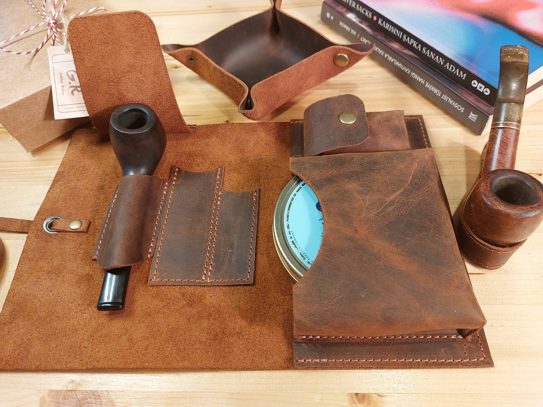 Leather Pipe Roll, Leather Pipe Pouch, Leather Pipe Bag, Full Set for ...