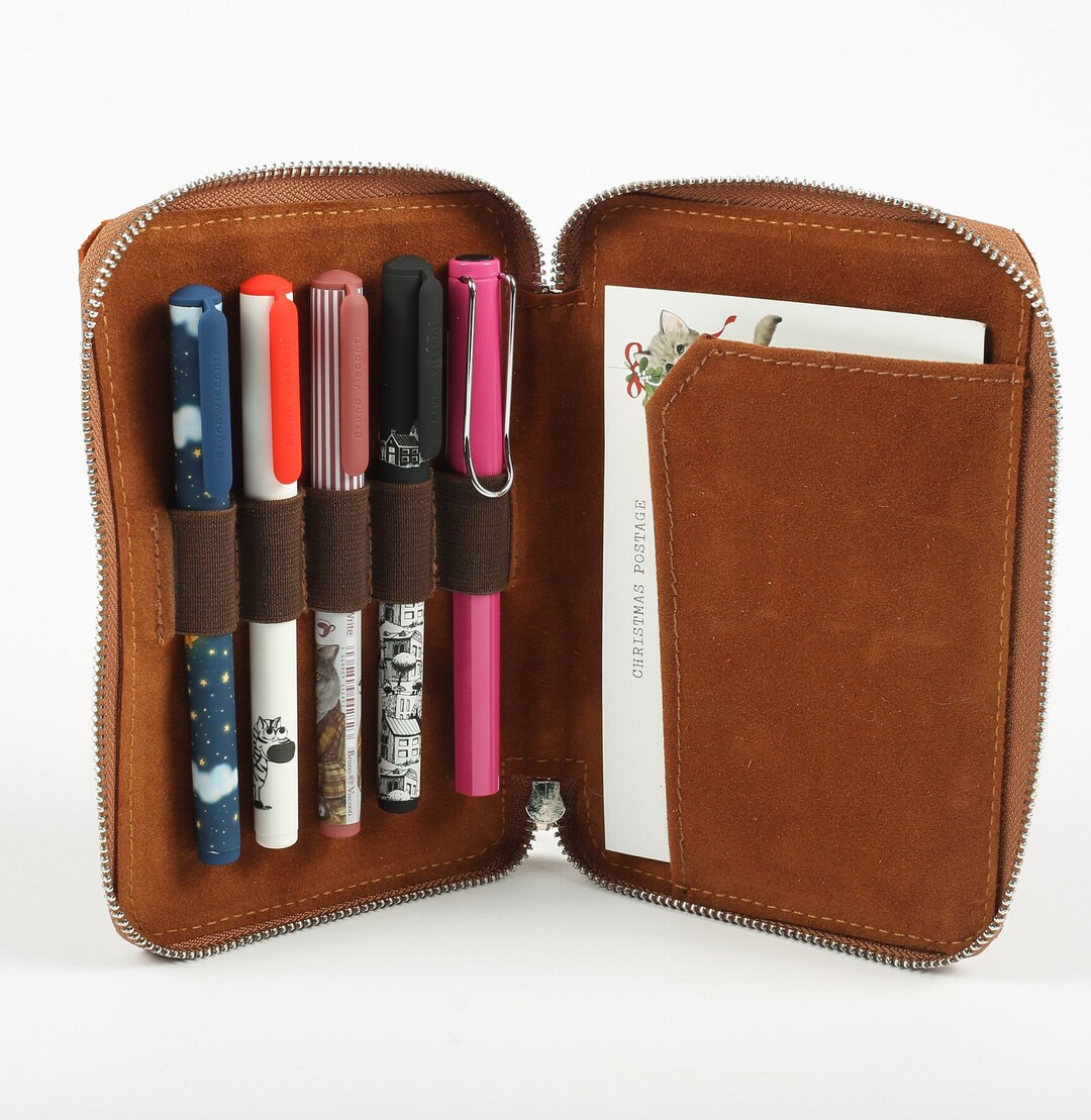 Leather Pencil Box, Handmade Pencil Case, Leather Pencil Holder ...