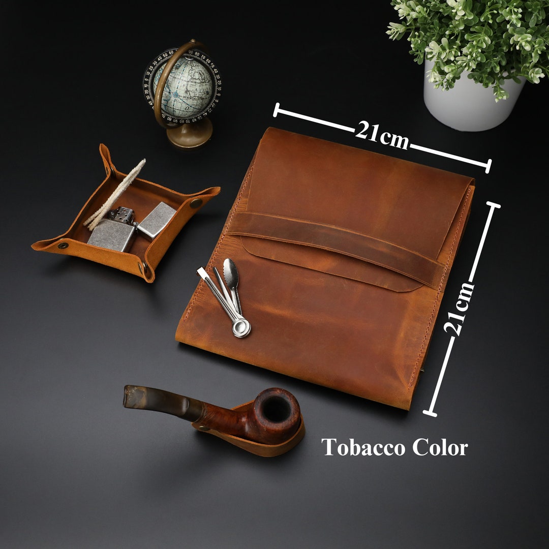 Leather Pipe Bag, Leather Pouch for Double Pipe, Handmade Pipe Case ...