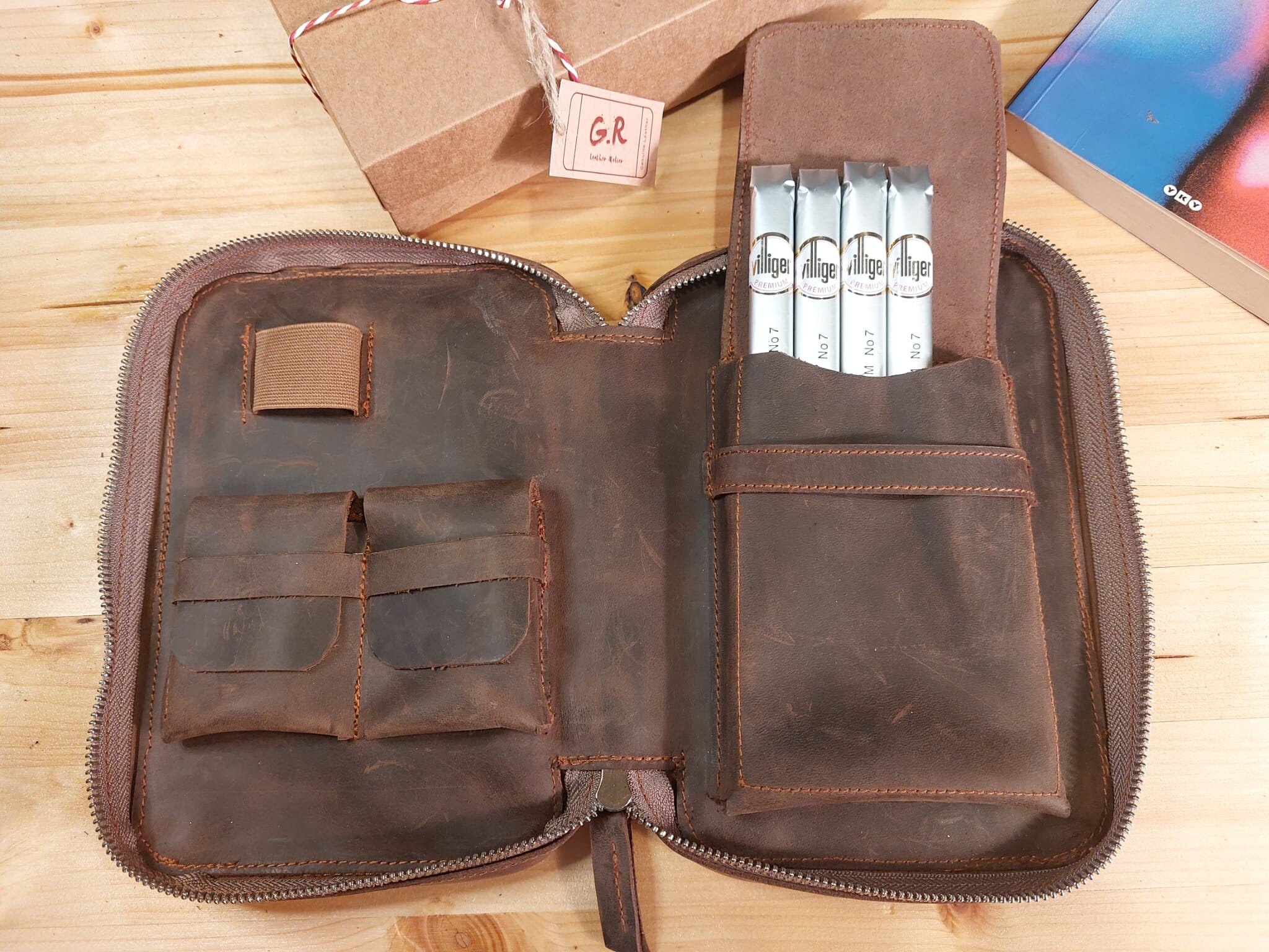 Leather Cigar Case Leather Cigar Bag Cigar Travel Bag - Etsy