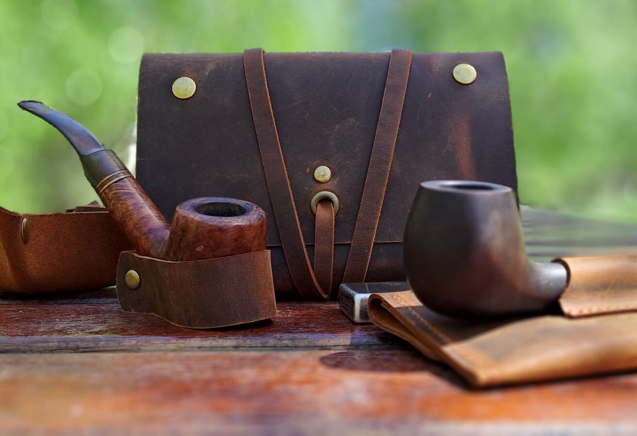 Leather Pipe Roll Full Set Handmade Pipe Roll-up Bag Tobacco - Etsy