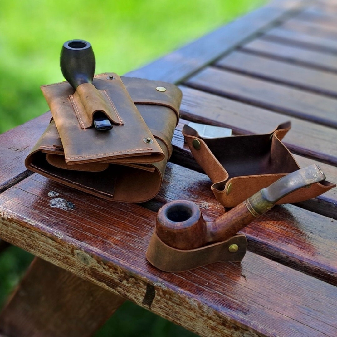 Leather Pipe Roll Full Set Handmade Pipe Roll-up Bag Tobacco - Etsy