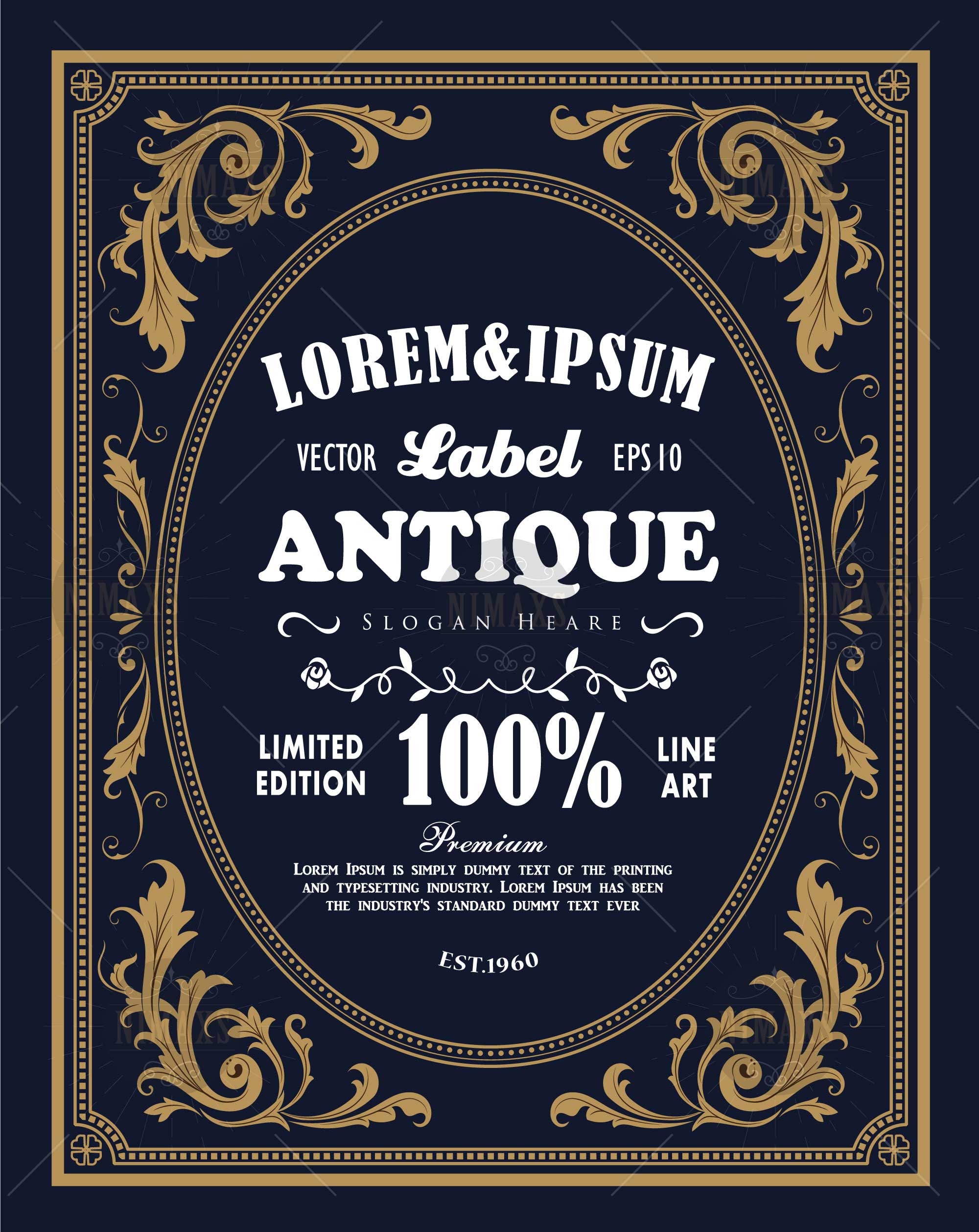 Vintage Frame Border Label Retro Engraving Illustration SVG EPS PNG - Etsy