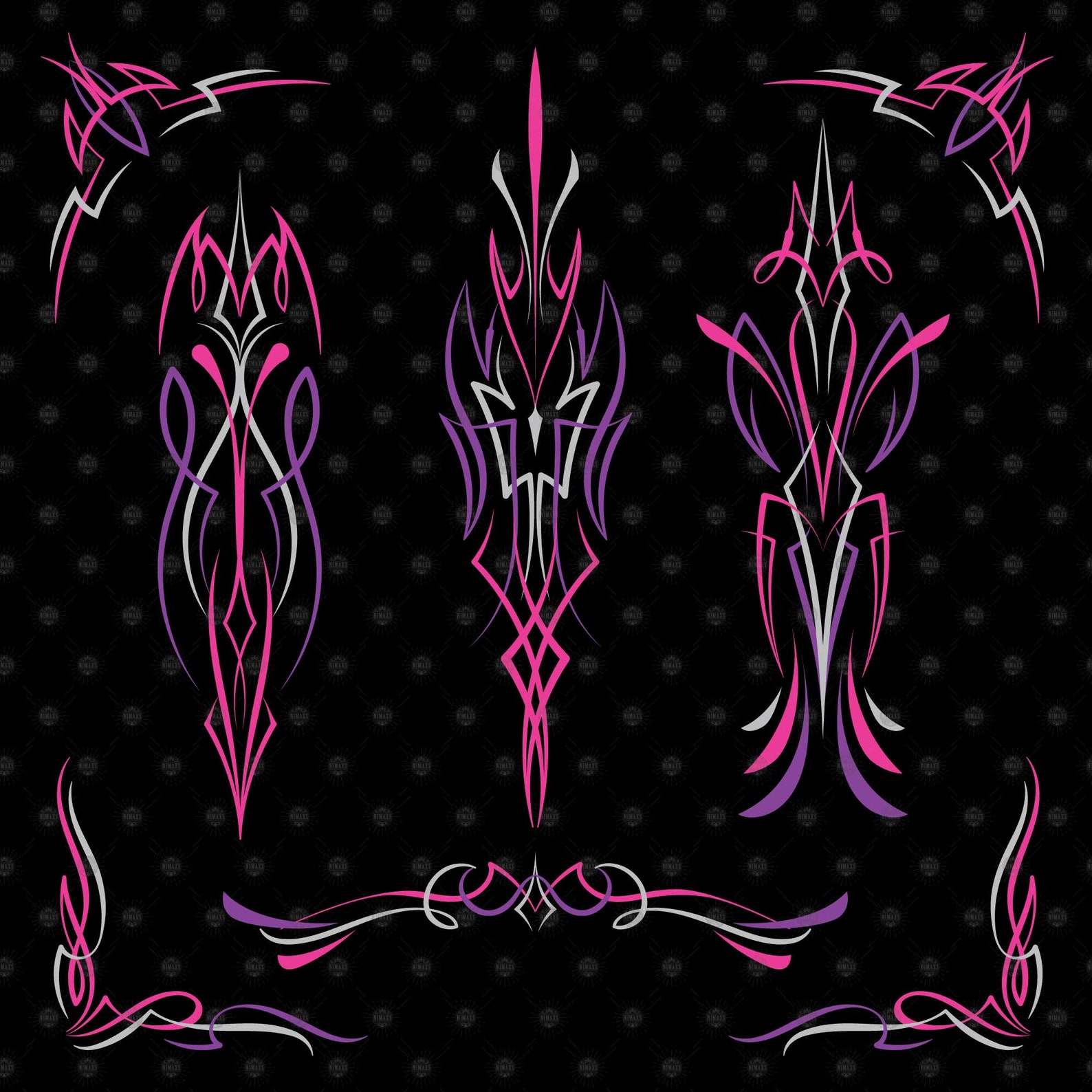 Pinstriping Svg Pink and Purple for Motorcycle and Car - Etsy