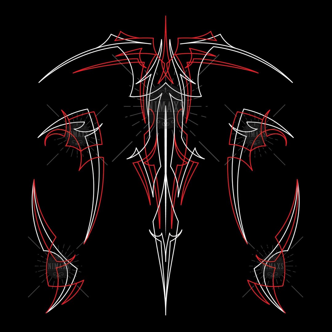 Set Pinstripe Svg Art Old School for Motorcycle and Car Pinstripe ...