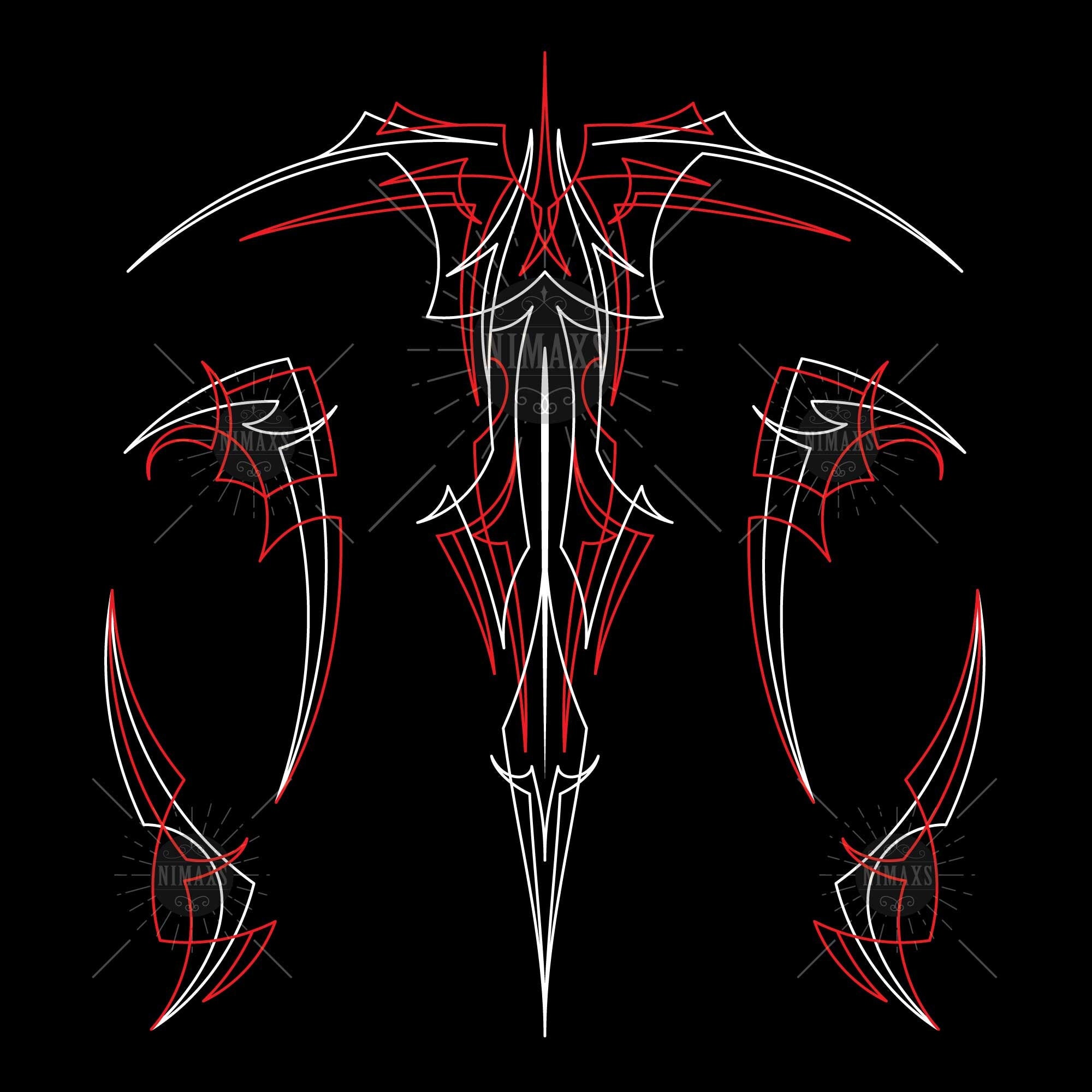 Set Pinstripe Svg Art Old School for Motorcycle and Car Pinstripe ...