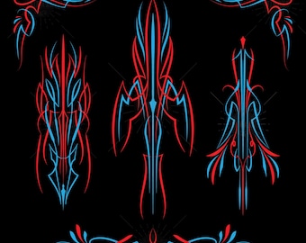 Red Pinstriping Svg Motorcycle and Car Pinstripe Pinstriping - Etsy