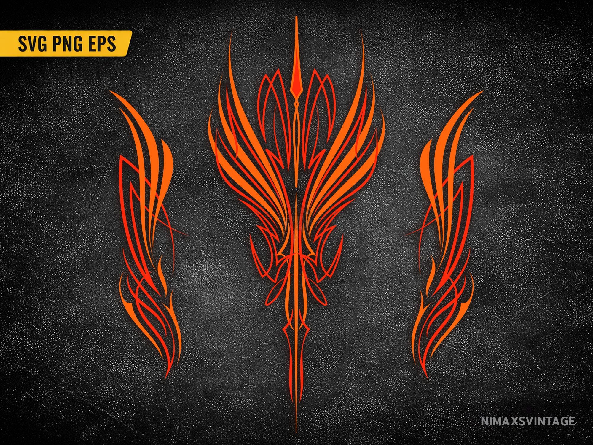 Pinstriping Art Vintage Hot Rod Hand Drawn : SVG, EPS, PNG (digital ...