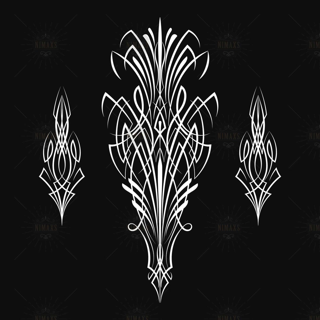 Pinstriping SVG: Vintage Hand Drawn Art for Car & Motorcycle Decals - Etsy