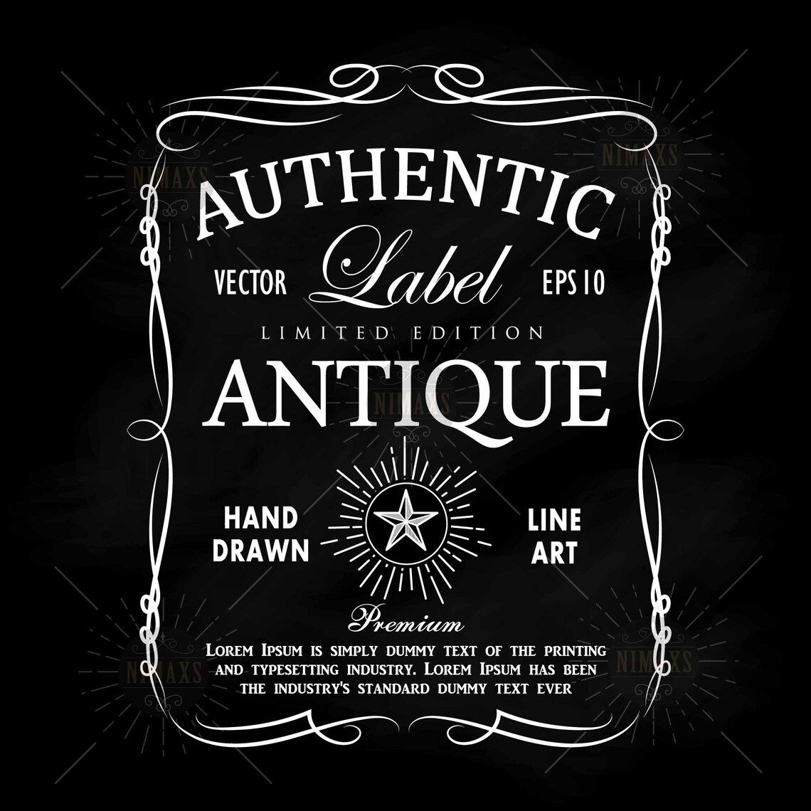 Whiskey Frame Label Hand Drawn Design SVG, PNG, EPS - Etsy