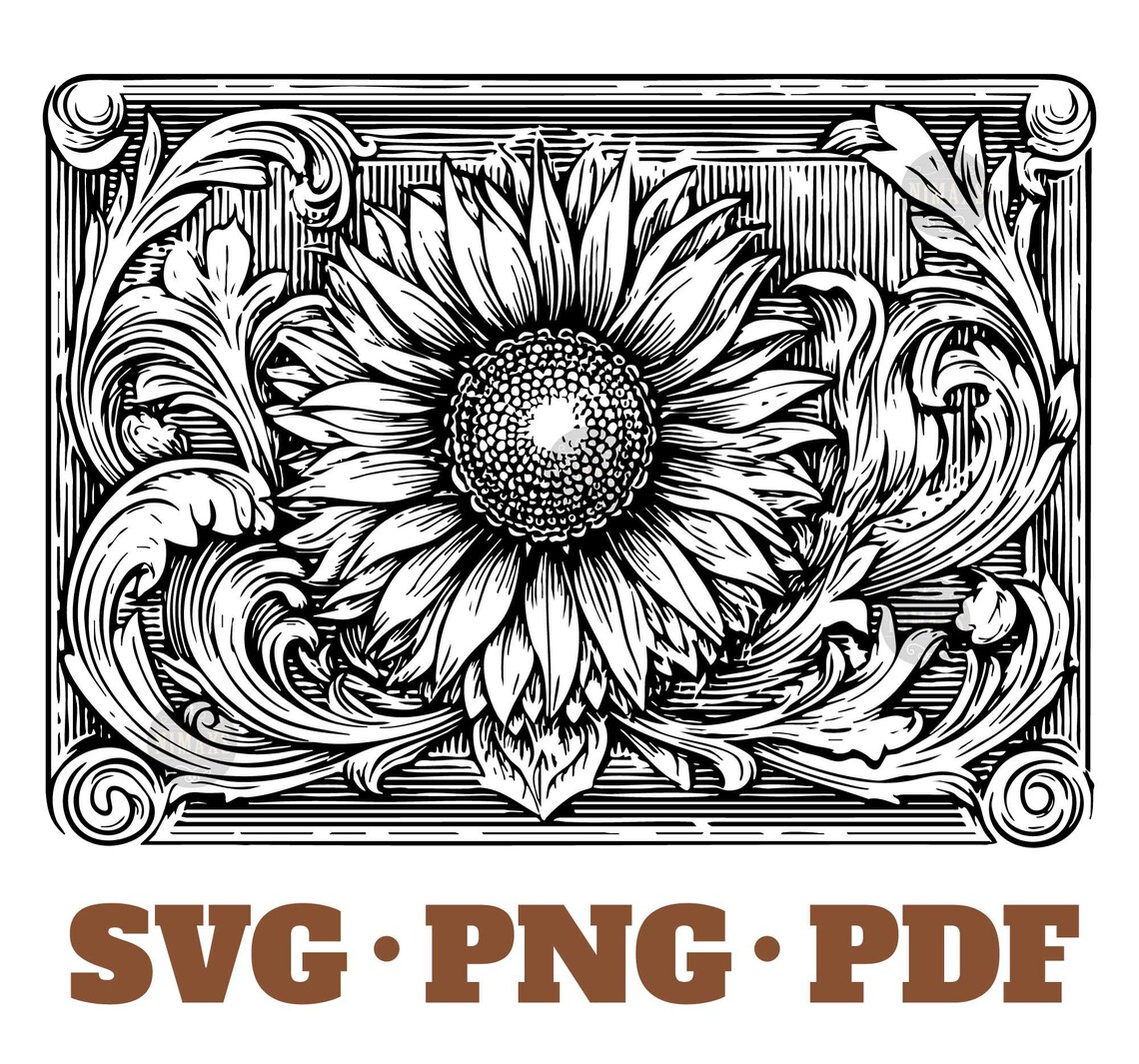 Tooled Leather Floral Pattern SVG: Western Line Art (digital Download ...