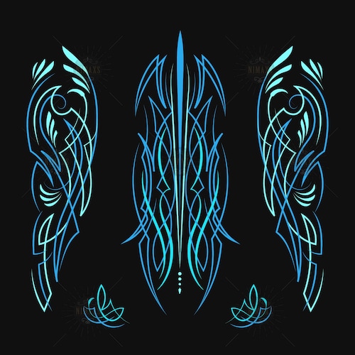 Green Pinstriping Svg Motorcycle and Car Pinstripe Art Old - Etsy