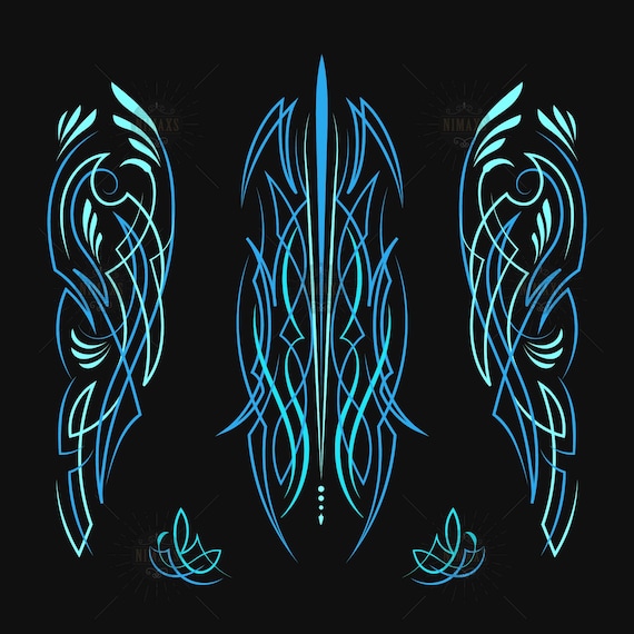 Pinstriping Svg Motorcycle and Car Pinstripe Old School - Etsy