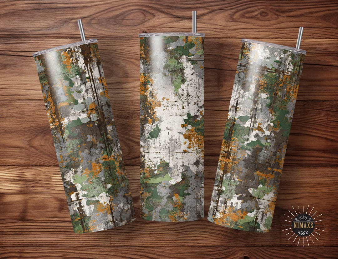 Grunge Camo Tumbler Wrap PNG, Torn Metal Texture (digital Download ...