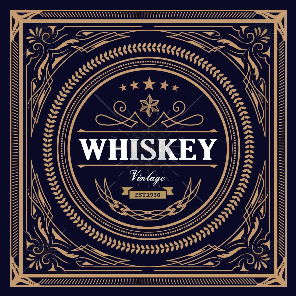 Vintage Whisky Label SVG: Western Engraving, Retro Design (digital File ...