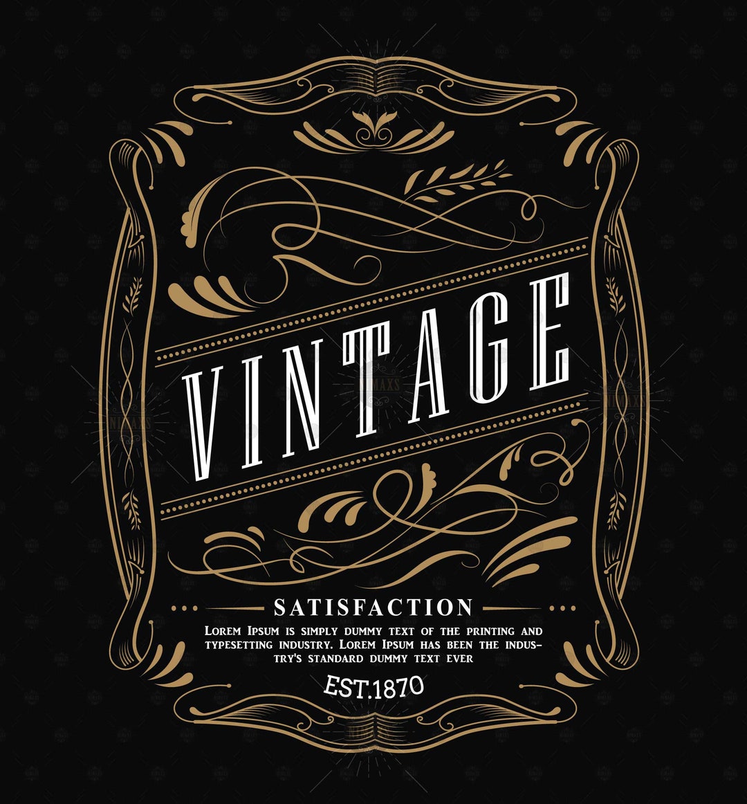 Whiskey Label Design Vintage Template SVG, PNG, EPS Instant Download - Etsy