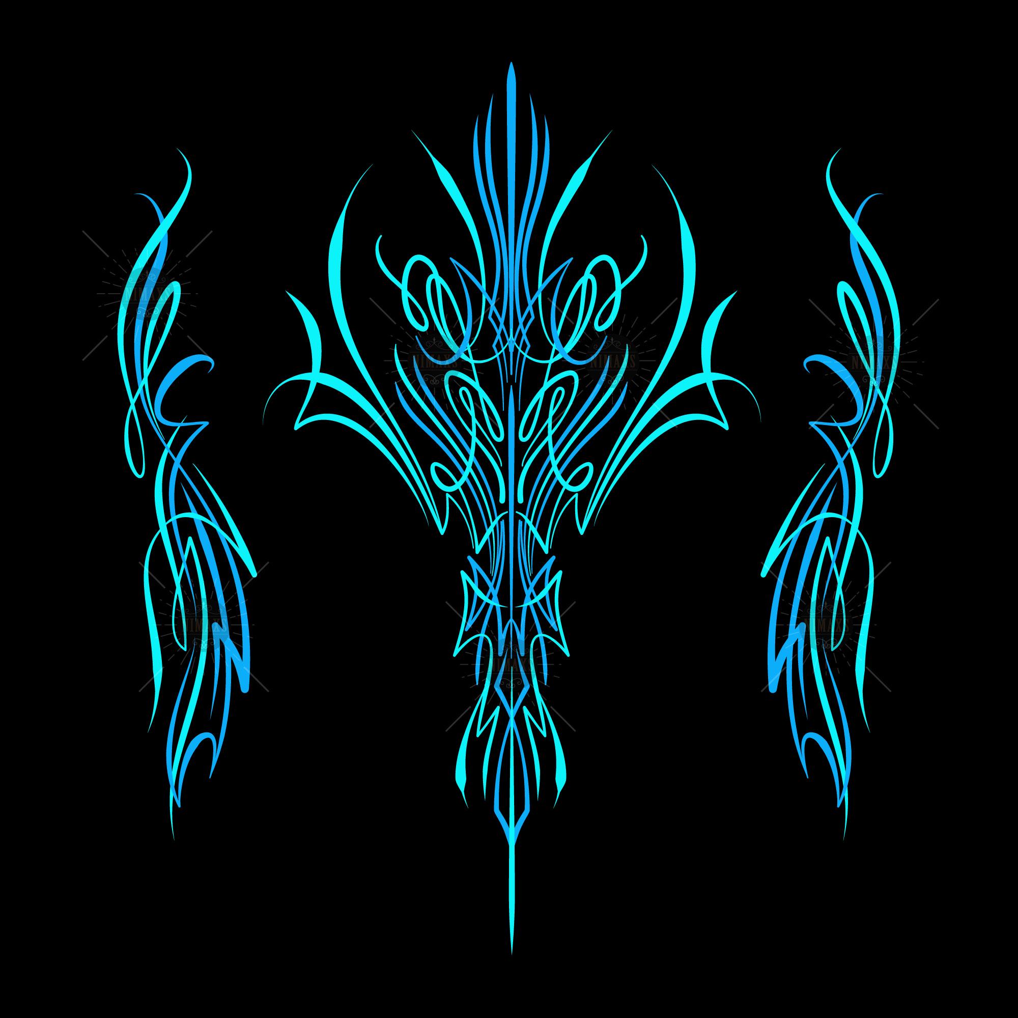Blue Pinstriping SVG: Vintage Motorcycle & Car Design (digital Download ...