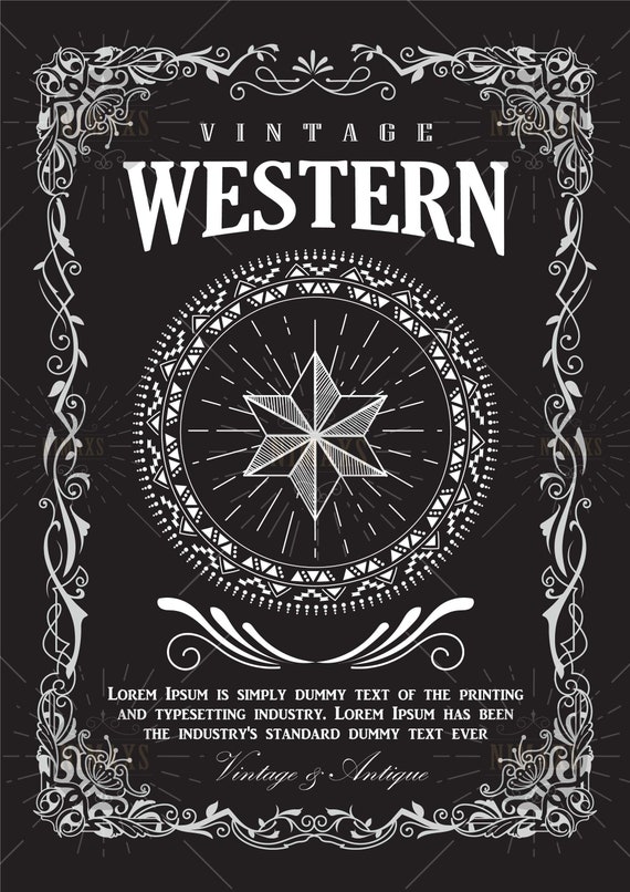 Western Border Antique Frame SVG Vintage Flourish Banner - Etsy