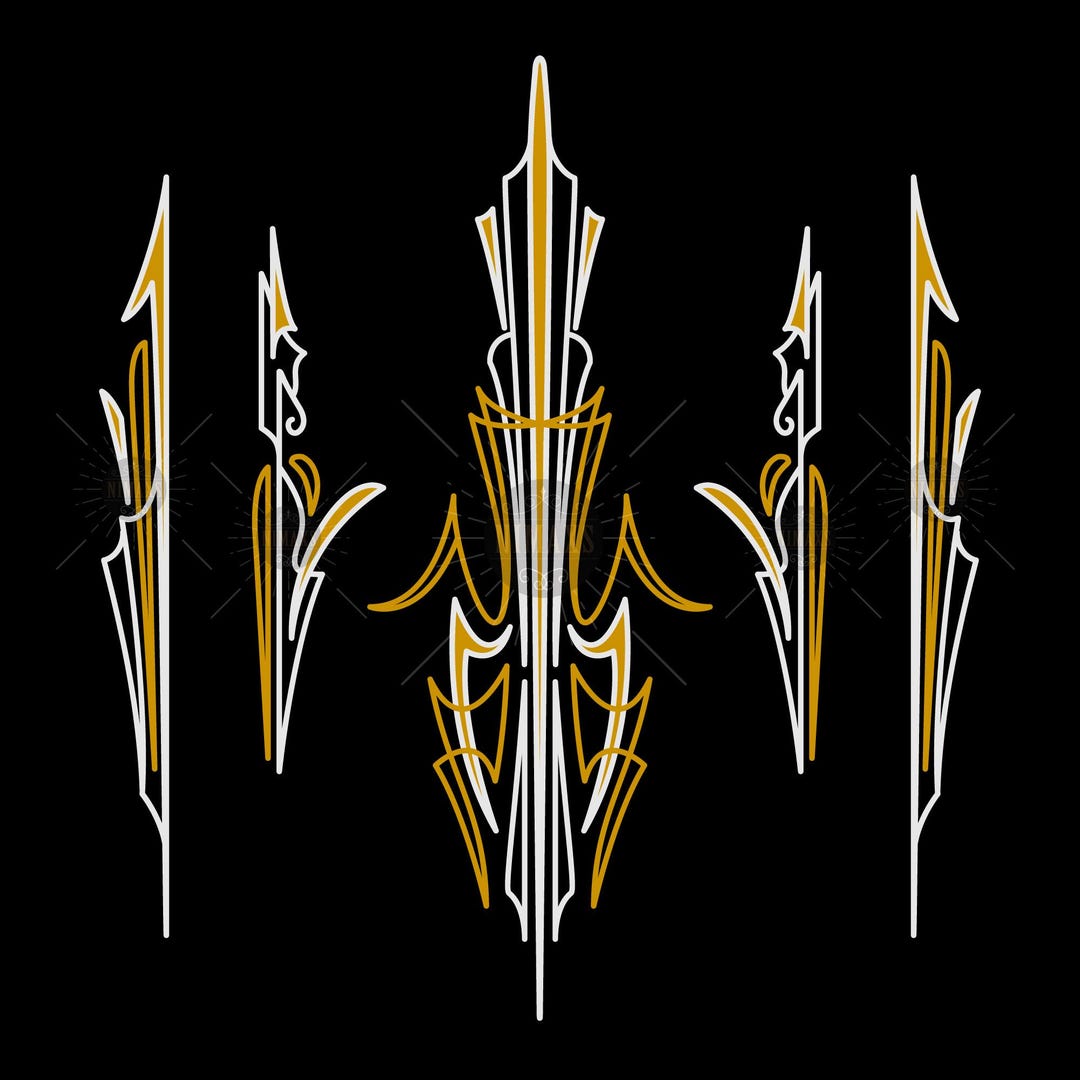 Vintage Hand Drawn Pinstriping Art: Car & Motorcycle Decals (SVG EPS ...