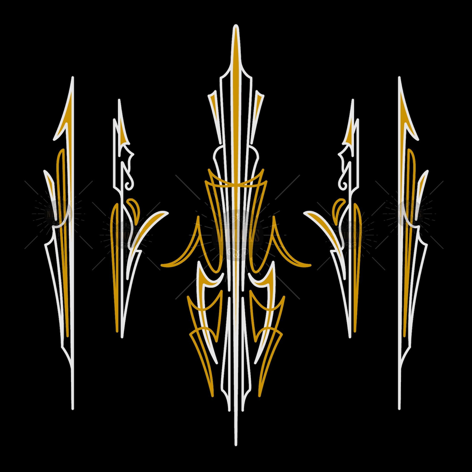 Vintage Hand Drawn Pinstriping Art: Car & Motorcycle Decals (SVG EPS ...