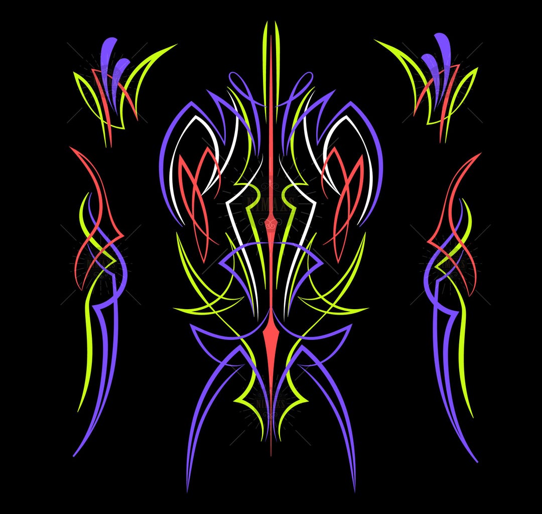 Vintage Pinstriping Art: Motorcycle & Car Decals (SVG EPS PNG) - Etsy