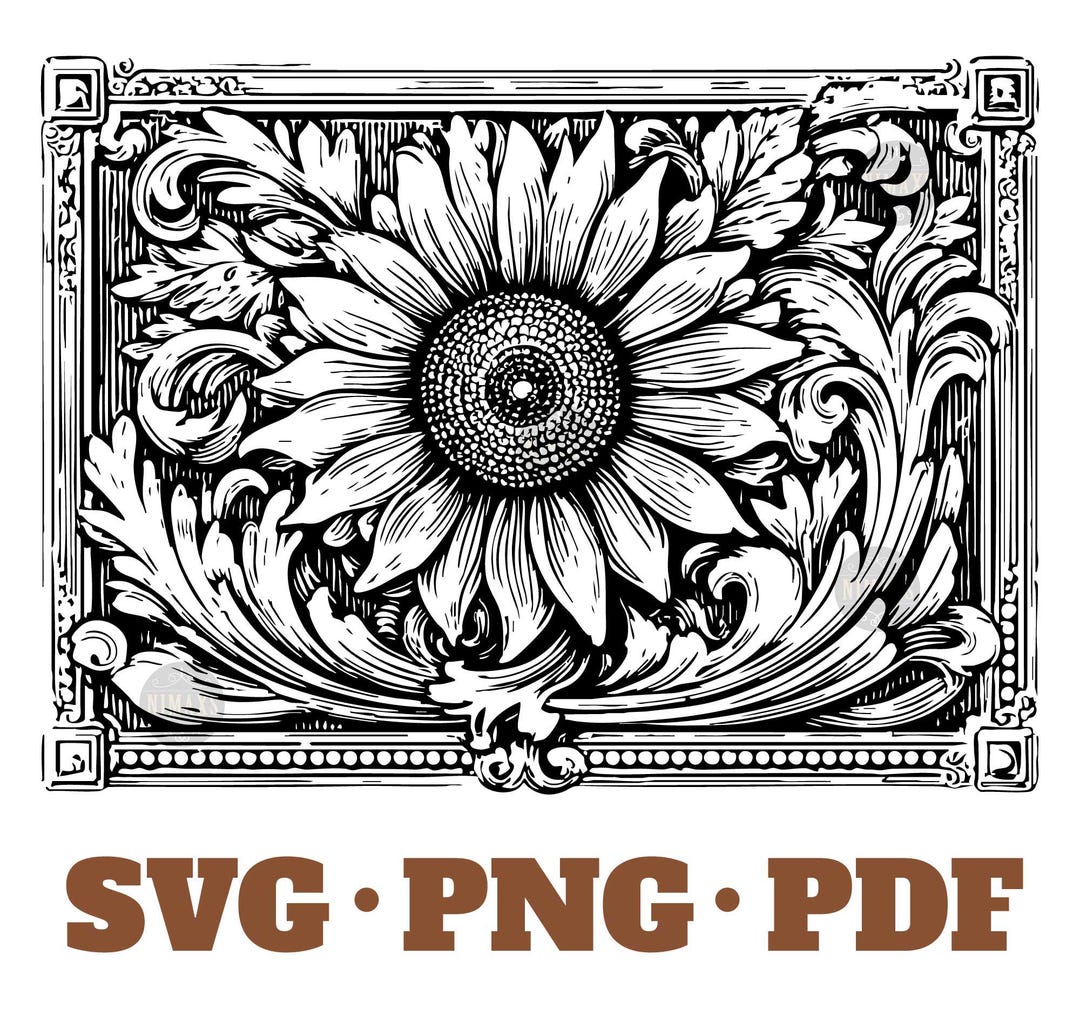 Tooled Leather Floral Pattern SVG: Western Line Art (digital Download ...