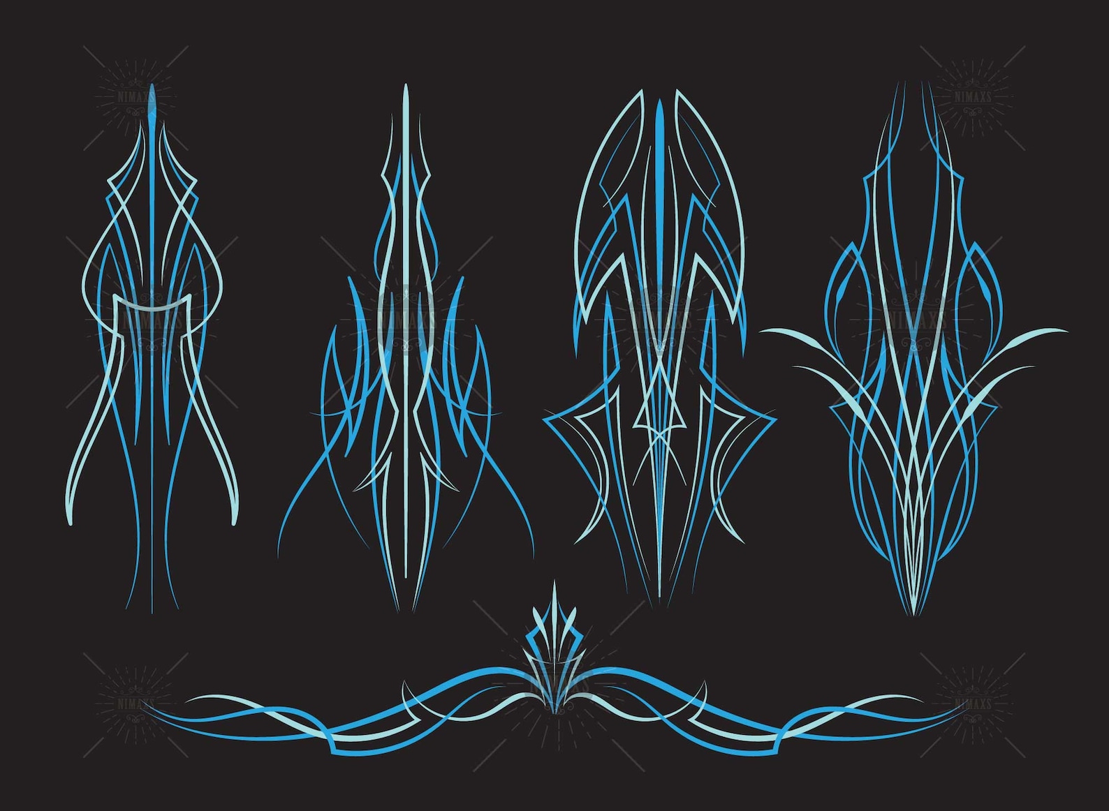 Blue Pinstriping Svg, Pinstripe Art, Old School Design SVG EPS PNG - Etsy