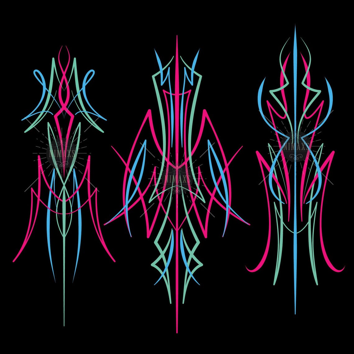 Vintage Pinstriping Art: Hand-drawn SVG, EPS, PNG (digital File) - Etsy