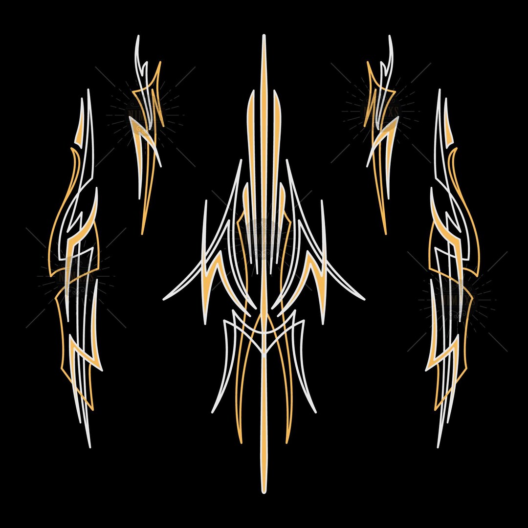Yellow Pinstriping SVG Set: Vintage Hand Drawn Art (digital File) - Etsy