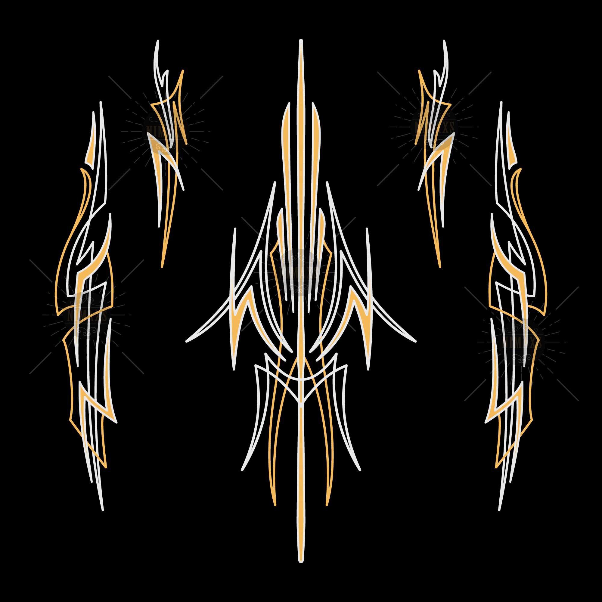 Yellow Pinstriping SVG Set: Vintage Hand Drawn Art (digital File) - Etsy