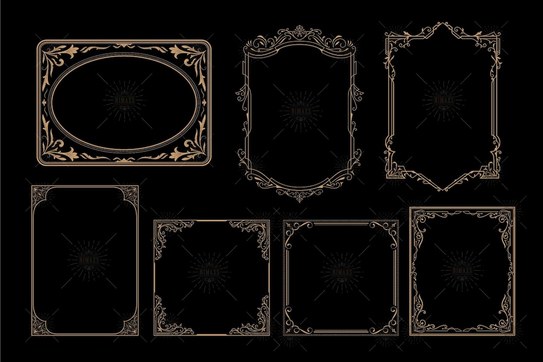 Vintage Frame Border Label Retro Engraving Antique SVG EPS PNG - Etsy