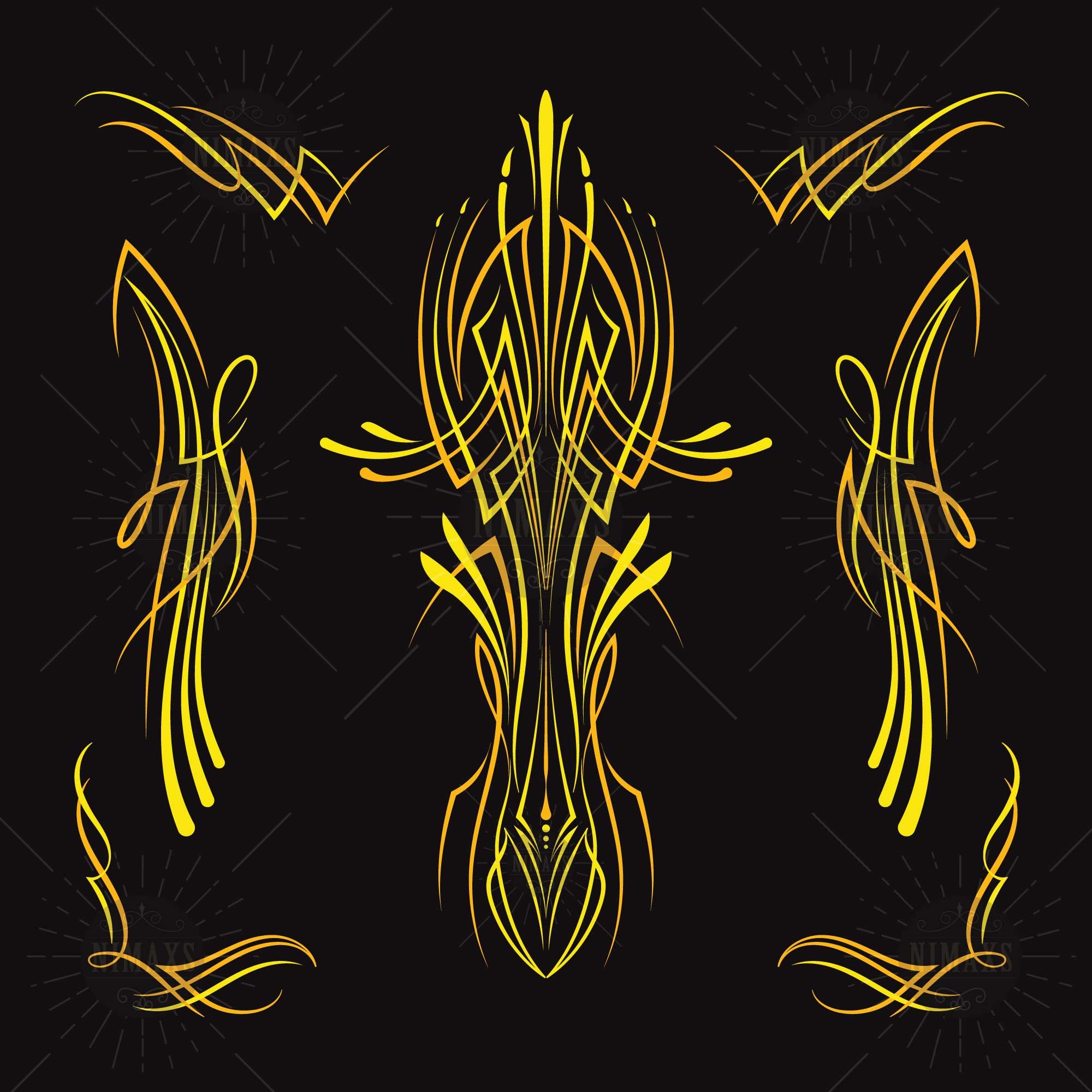 Pinstriping Svg Motorcycle and Car Pinstripe Old School - Etsy