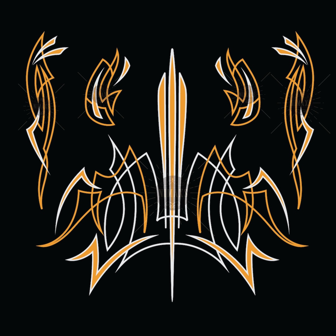 Set Pinstriping Svg, Motorcycle and Car Pinstripe Art , Old School ...