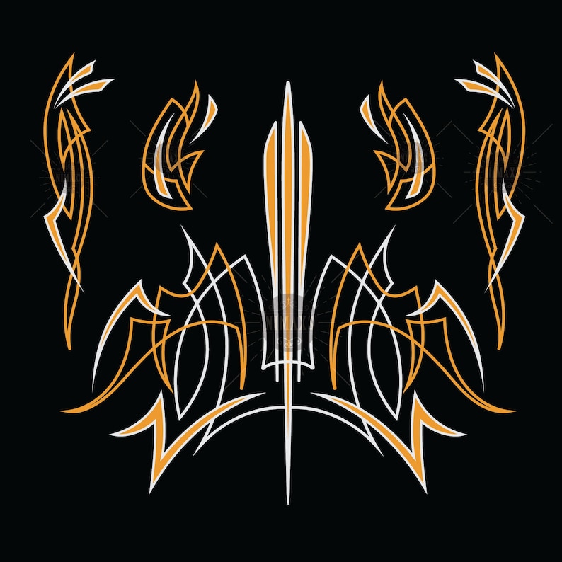 Set Pinstriping Svg, Motorcycle and Car Pinstripe Art , Old School ...