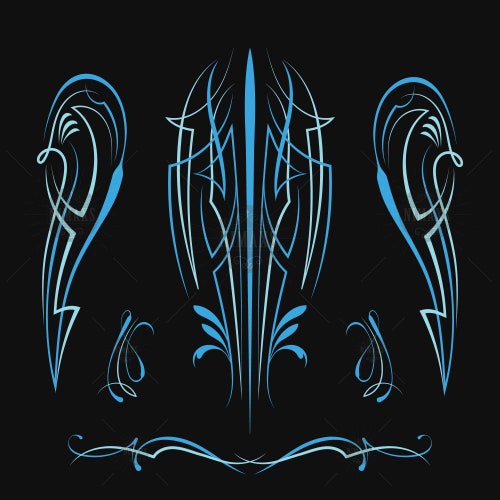 Blue Pinstriping Svg Motorcycle and Car Pinstripe Old School - Etsy