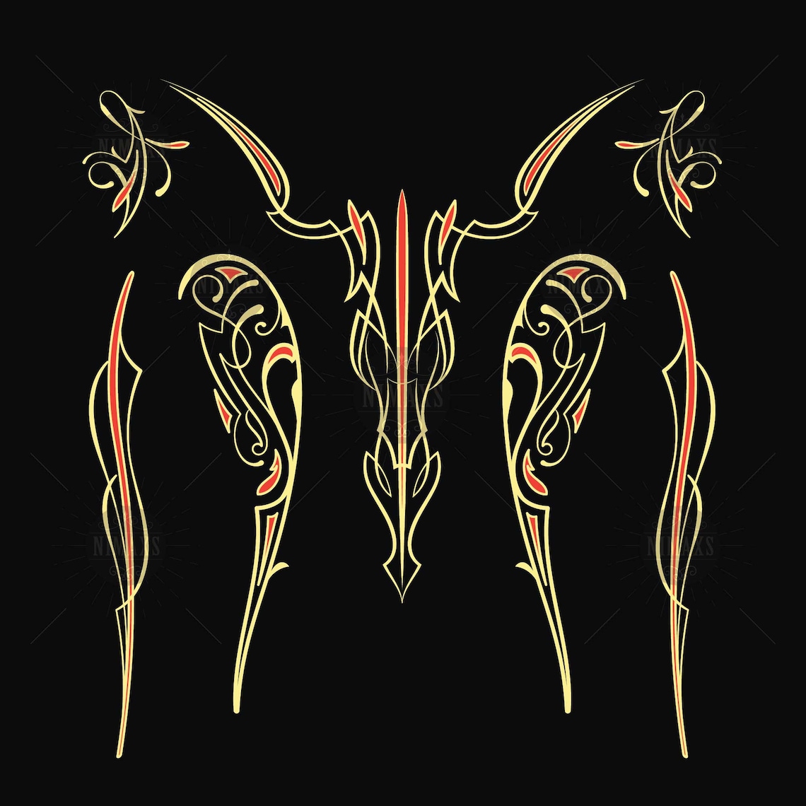 Set Pinstriping Svg Motorcycle and Car Pinstripe Art Old - Etsy