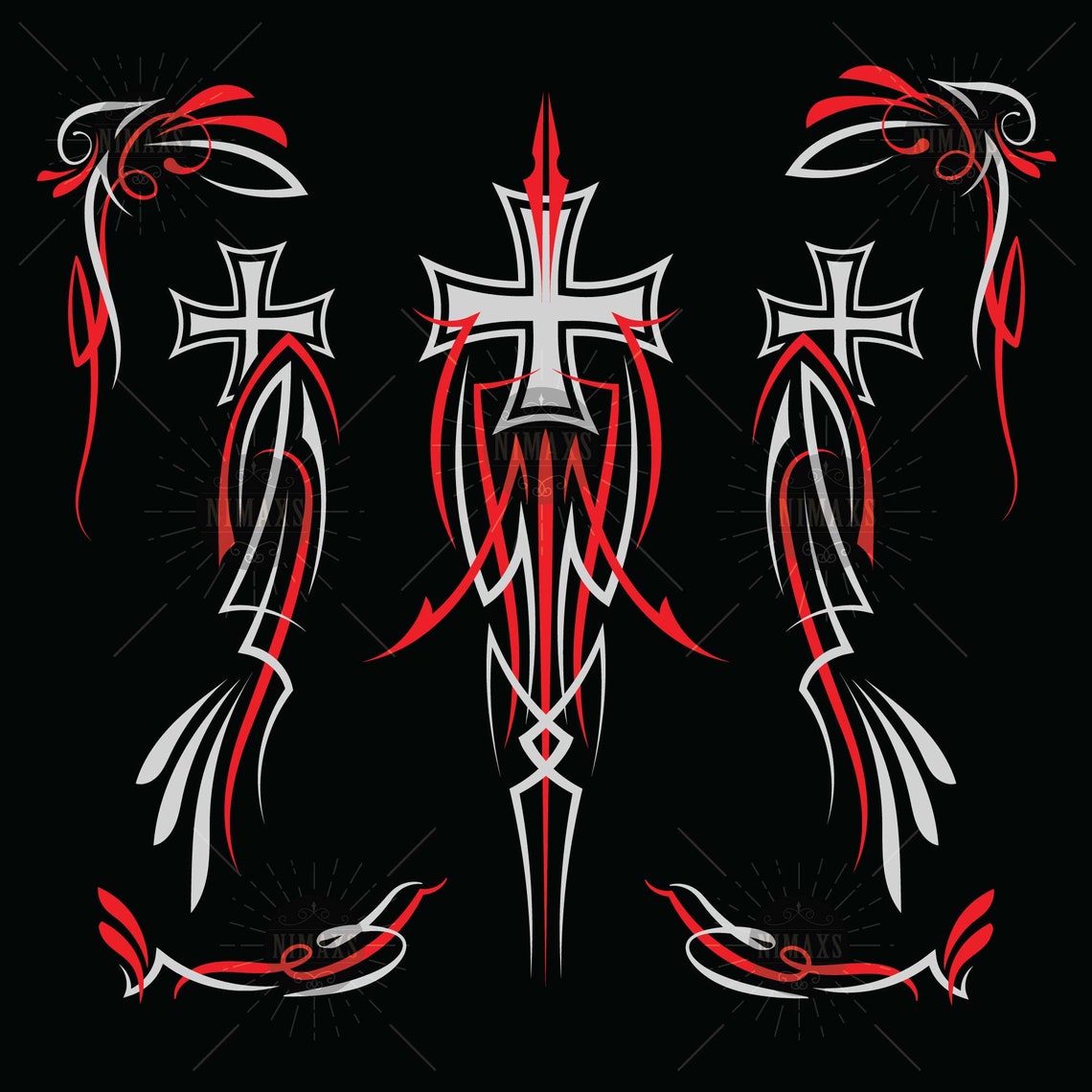 Maltese Cross Pinstriping Svg for Motorcycle and Car - Etsy
